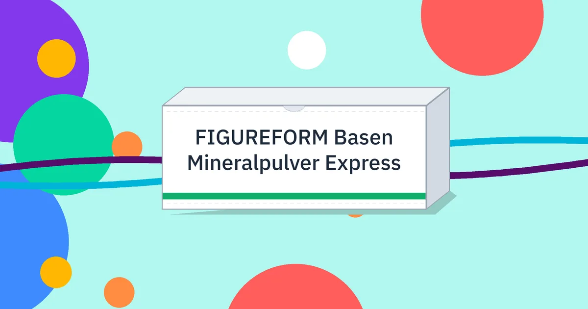 Symbolbild: Packung mit der Aufschrift FIGUREFORM Basen Mineralpulver Express (PZN 00259494) – Verfügbarkeit und Bezug in Apotheken in Frankfurt am Main