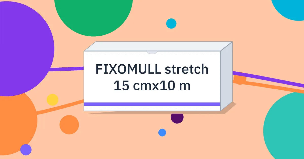Symbolbild: Packung mit der Aufschrift FIXOMULL stretch 15 cmx10 m (PZN 02842571) – Verfügbarkeit und Bezug in Apotheken in Frankfurt am Main