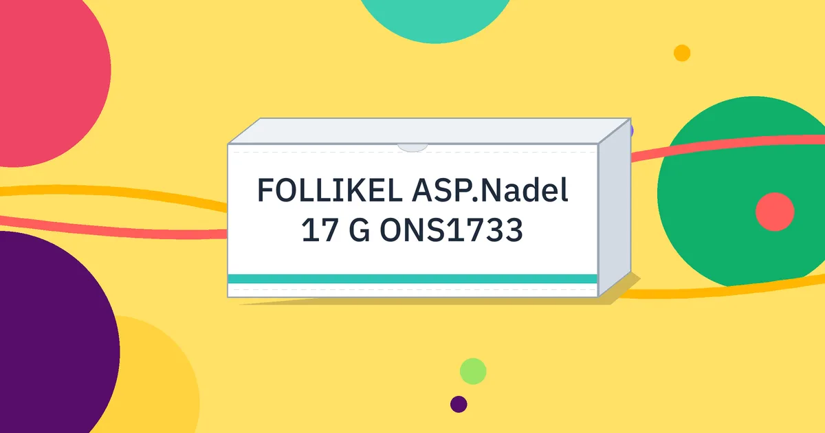 Symbolbild: Packung mit der Aufschrift FOLLIKEL ASP.Nadel 17 G ONS1733 (PZN 19055067) – Verfügbarkeit und Bezug in Apotheken in Frankfurt am Main