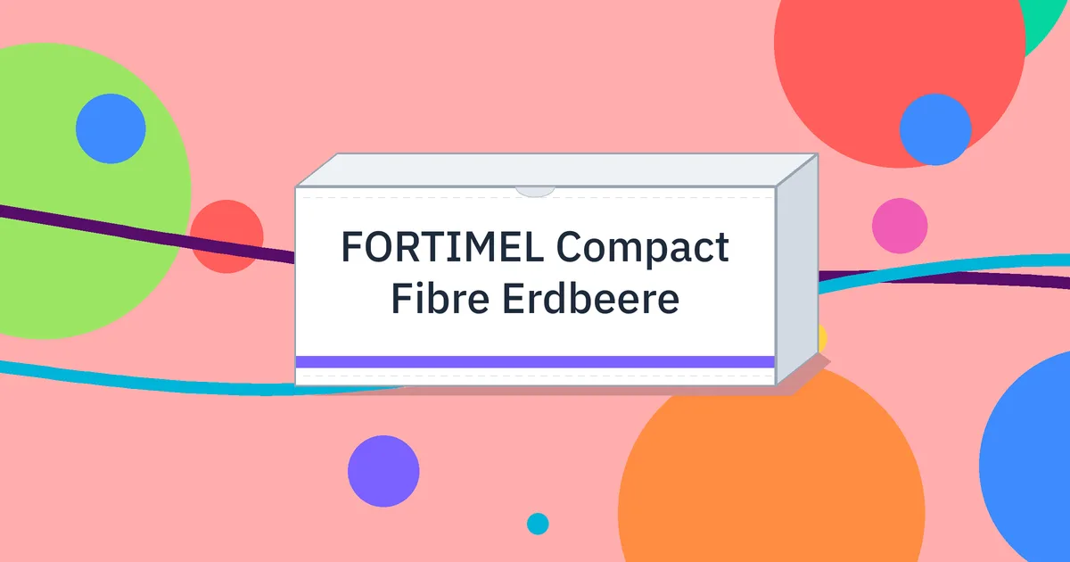 Symbolbild: Packung mit der Aufschrift FORTIMEL Compact Fibre Erdbeere (PZN 11513375) – Verfügbarkeit und Bezug in Apotheken in Frankfurt am Main