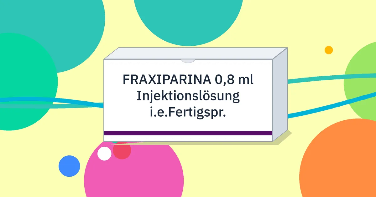 Symbolbild: Packung mit der Aufschrift FRAXIPARINA 0,8 ml Injektionslösung i.e.Fertigspr. (PZN 01975637) – Verfügbarkeit und Bezug in Apotheken in Frankfurt am Main