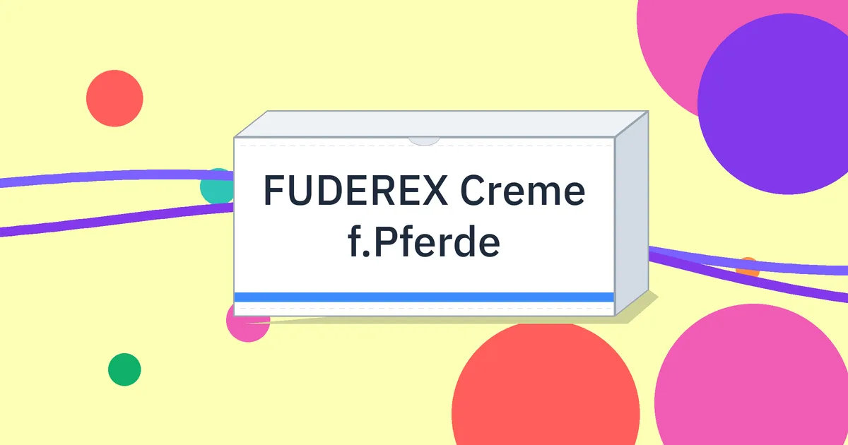 Symbolbild: Packung mit der Aufschrift FUDEREX Creme f.Pferde (PZN 17835200) – Verfügbarkeit und Bezug in Apotheken in Frankfurt am Main