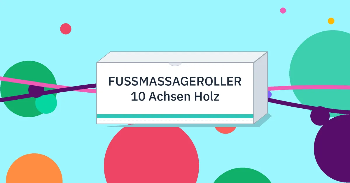Symbolbild: Packung mit der Aufschrift FUSSMASSAGEROLLER 10 Achsen Holz (PZN 01139674) – Verfügbarkeit und Bezug in Apotheken in Frankfurt am Main