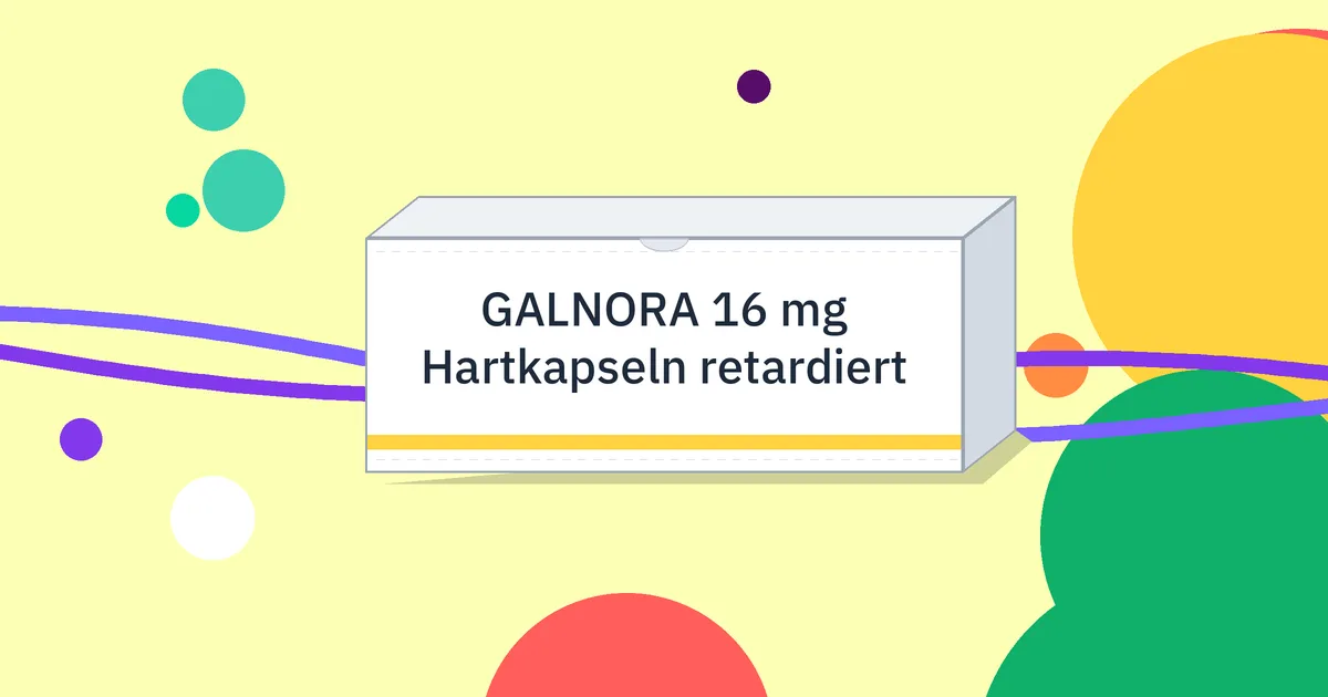 Symbolbild: Packung mit der Aufschrift GALNORA 16 mg Hartkapseln retardiert (PZN 09302033) – Verfügbarkeit und Bezug in Apotheken in Frankfurt am Main