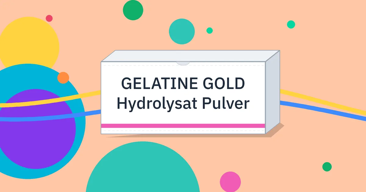 Symbolbild: Packung mit der Aufschrift GELATINE GOLD Hydrolysat Pulver (PZN 07191718) – Verfügbarkeit und Bezug in Apotheken in Frankfurt am Main