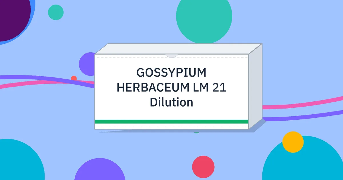 Symbolbild: Packung mit der Aufschrift GOSSYPIUM HERBACEUM LM 21 Dilution (PZN 13545698) – Verfügbarkeit und Bezug in Apotheken in Frankfurt am Main