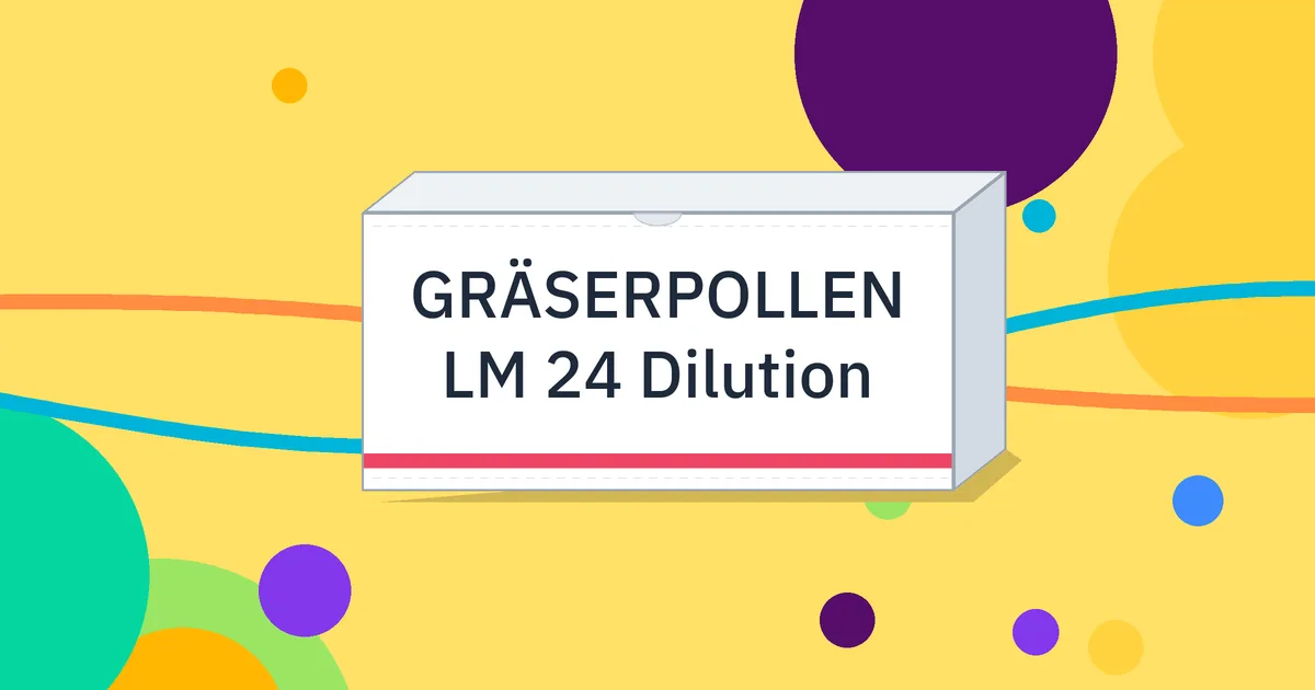 Symbolbild: Packung mit der Aufschrift GRÄSERPOLLEN LM 24 Dilution (PZN 12882293) – Verfügbarkeit und Bezug in Apotheken in Frankfurt am Main