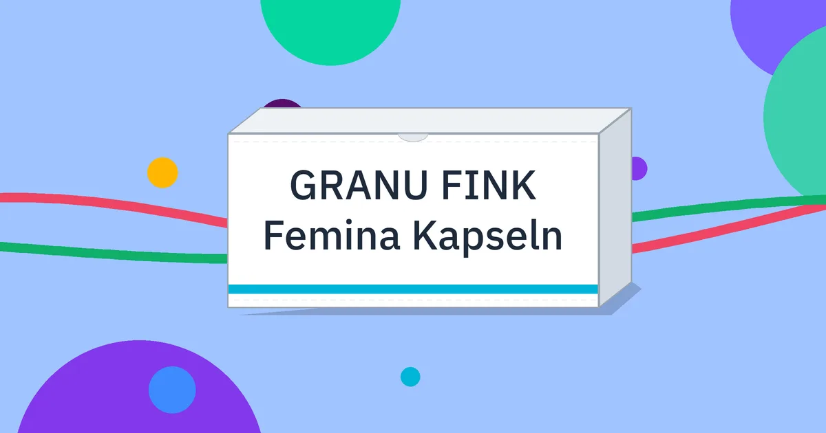 Symbolbild: Packung mit der Aufschrift GRANU FINK Femina Kapseln (PZN 01499852) – Verfügbarkeit und Bezug in Apotheken in Frankfurt am Main