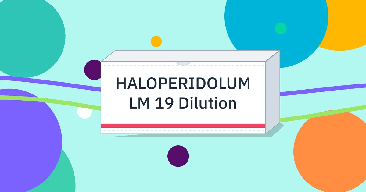Symbolbild: Packung mit der Aufschrift HALOPERIDOLUM LM 19 Dilution (PZN 12883588) – Verfügbarkeit und Bezug in Apotheken in Frankfurt am Main
