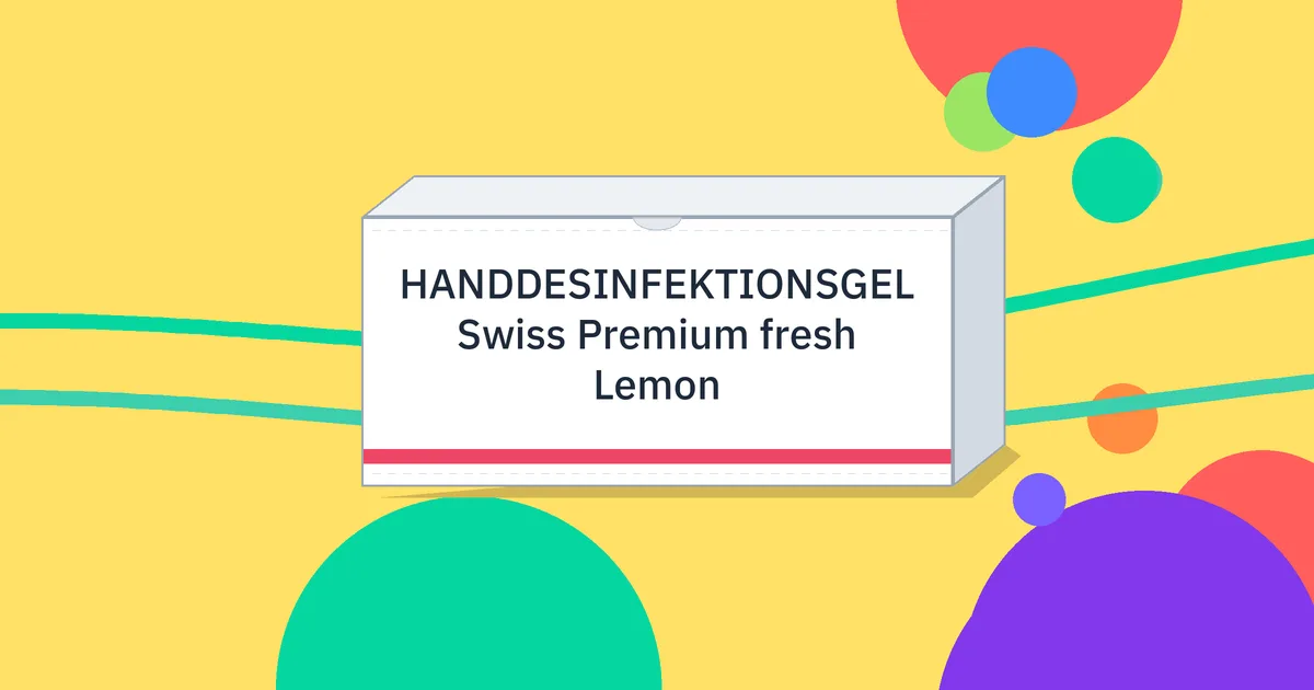 Symbolbild: Packung mit der Aufschrift HANDDESINFEKTIONSGEL Swiss Premium fresh Lemon (PZN 16698563) – Verfügbarkeit und Bezug in Apotheken in Frankfurt am Main