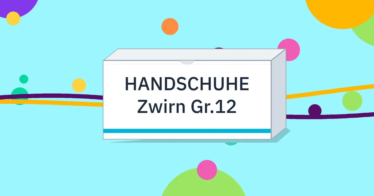 Symbolbild: Packung mit der Aufschrift HANDSCHUHE Zwirn Gr.12 (PZN 02690061) – Verfügbarkeit und Bezug in Apotheken in Frankfurt am Main