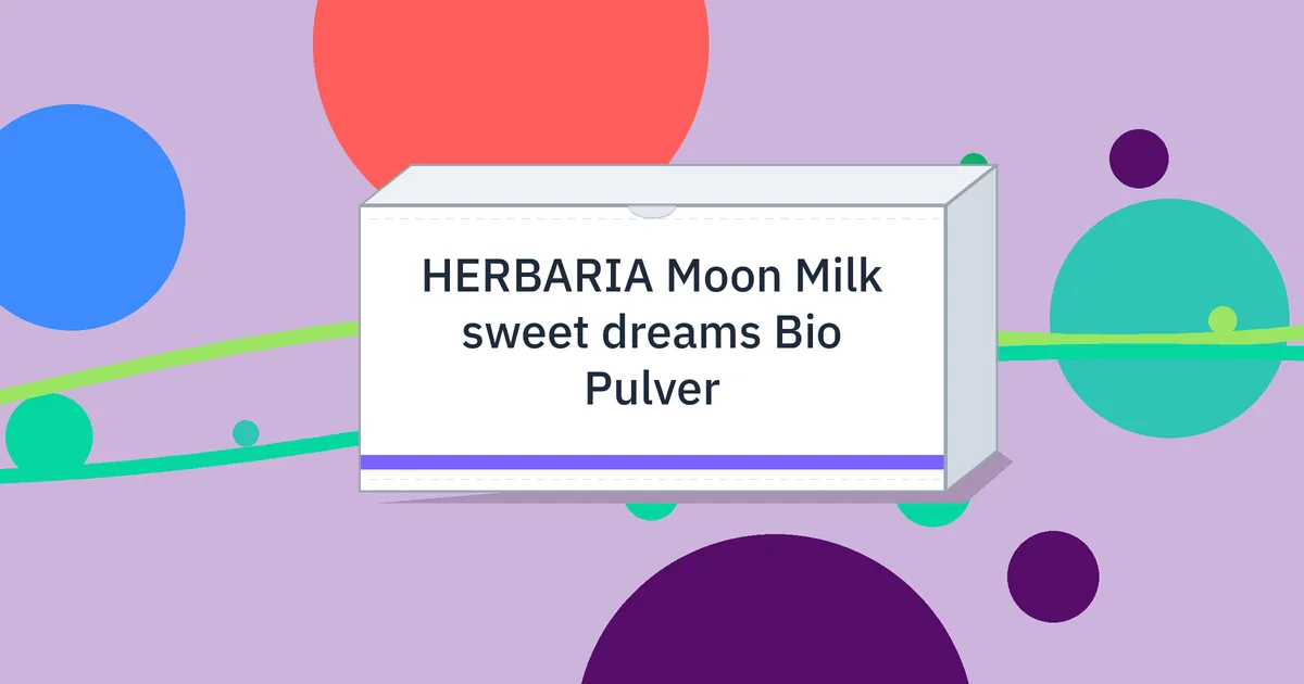 Symbolbild: Packung mit der Aufschrift HERBARIA Moon Milk sweet dreams Bio Pulver (PZN 16821302) – Verfügbarkeit und Bezug in Apotheken in Frankfurt am Main