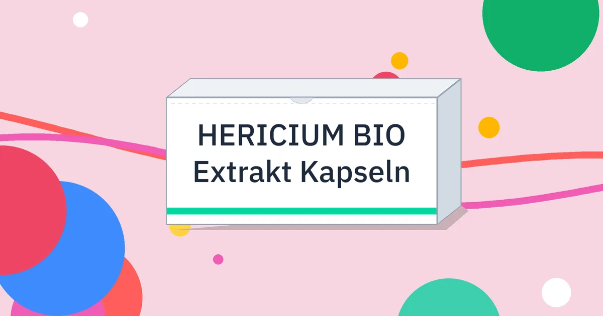 Symbolbild: Packung mit der Aufschrift HERICIUM BIO Extrakt Kapseln (PZN 16738564) – Verfügbarkeit und Bezug in Apotheken in Frankfurt am Main