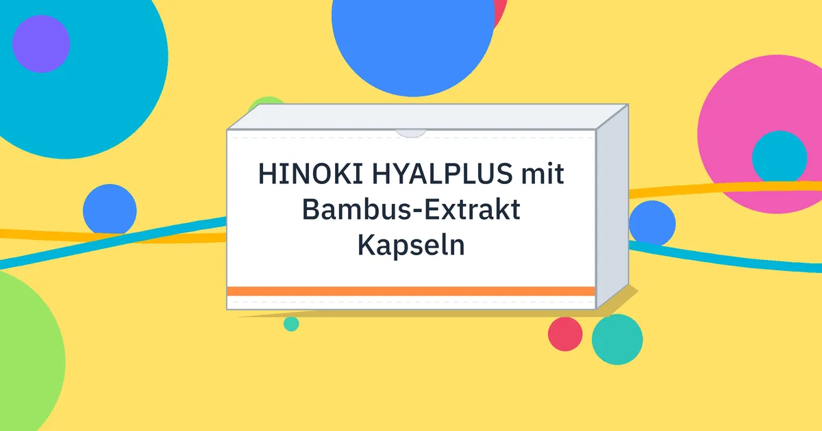 Symbolbild: Packung mit der Aufschrift HINOKI HYALPLUS mit Bambus-Extrakt Kapseln (PZN 07724899) – Verfügbarkeit und Bezug in Apotheken in Frankfurt am Main