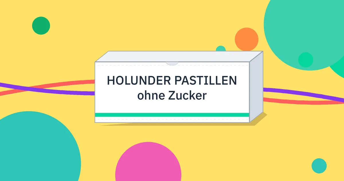 Symbolbild: Packung mit der Aufschrift HOLUNDER PASTILLEN ohne Zucker (PZN 03528084) – Verfügbarkeit und Bezug in Apotheken in Frankfurt am Main
