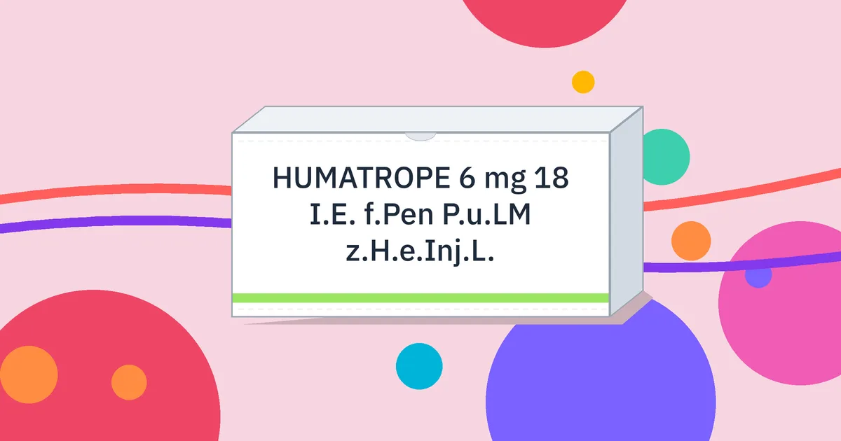 Symbolbild: Packung mit der Aufschrift HUMATROPE 6 mg 18 I.E. f.Pen P.u.LM z.H.e.Inj.L. (PZN 08756884) – Verfügbarkeit und Bezug in Apotheken in Frankfurt am Main