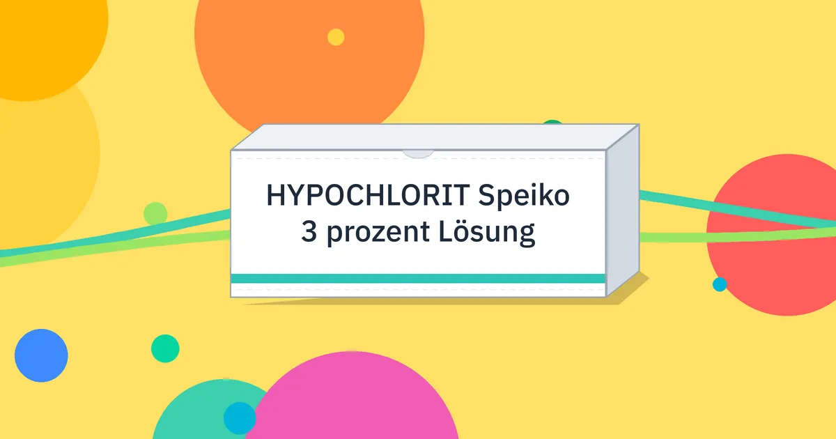 Symbolbild: Packung mit der Aufschrift HYPOCHLORIT Speiko 3 prozent Lösung (PZN 11135565) – Verfügbarkeit und Bezug in Apotheken in Frankfurt am Main