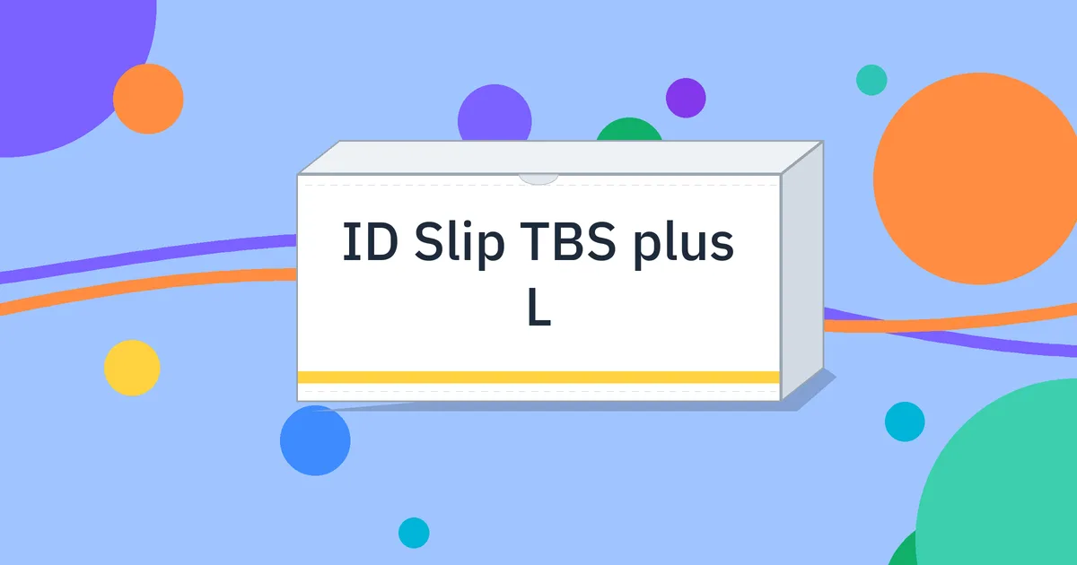Symbolbild: Packung mit der Aufschrift ID Slip TBS plus L (PZN 16626664) – Verfügbarkeit und Bezug in Apotheken in Frankfurt am Main