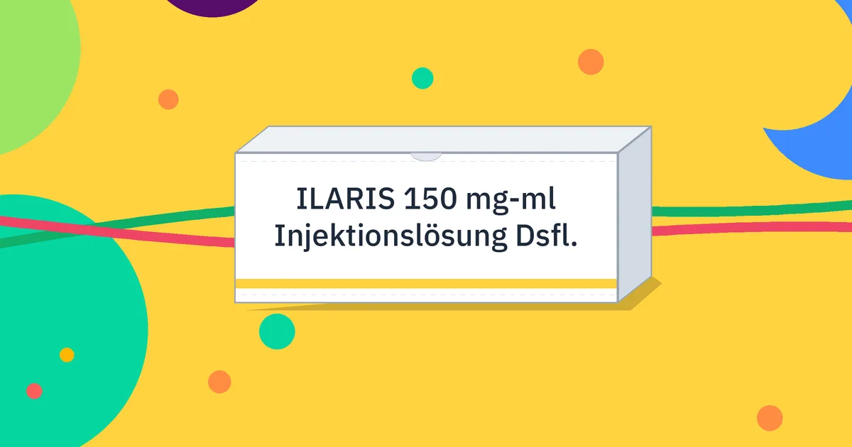 Symbolbild: Packung mit der Aufschrift ILARIS 150 mg-ml Injektionslösung Dsfl. (PZN 19279418) – Verfügbarkeit und Bezug in Apotheken in Frankfurt am Main
