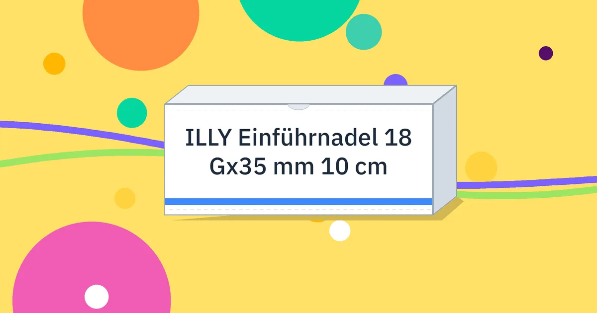 Symbolbild: Packung mit der Aufschrift ILLY Einführnadel 18 Gx35 mm 10 cm (PZN 16921274) – Verfügbarkeit und Bezug in Apotheken in Frankfurt am Main