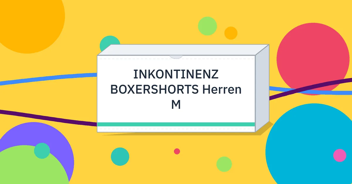 Symbolbild: Packung mit der Aufschrift INKONTINENZ BOXERSHORTS Herren M (PZN 09282885) – Verfügbarkeit und Bezug in Apotheken in Frankfurt am Main
