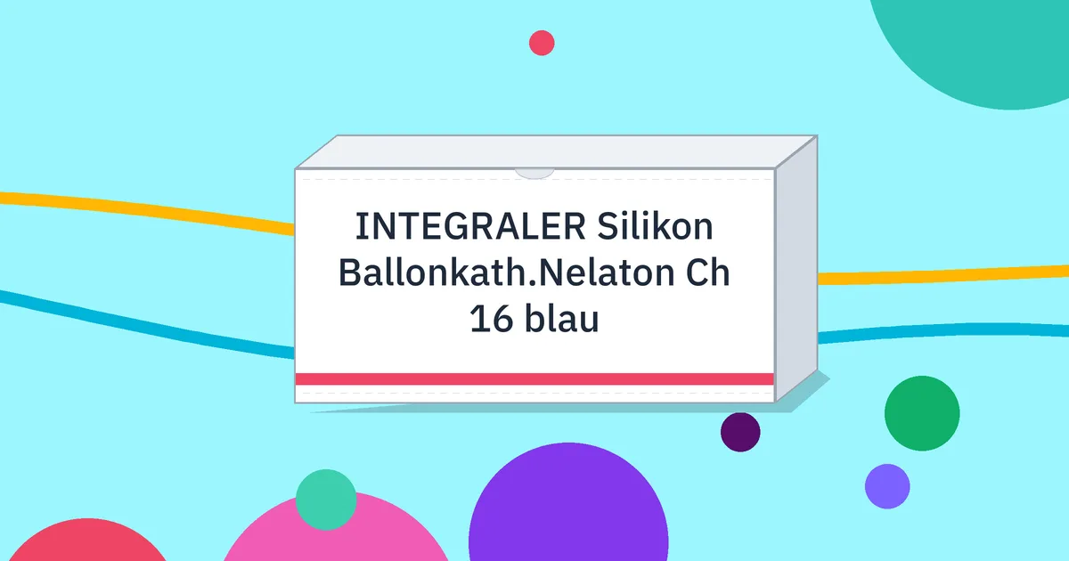 Symbolbild: Packung mit der Aufschrift INTEGRALER Silikon Ballonkath.Nelaton Ch 16 blau (PZN 16824921) – Verfügbarkeit und Bezug in Apotheken in Frankfurt am Main
