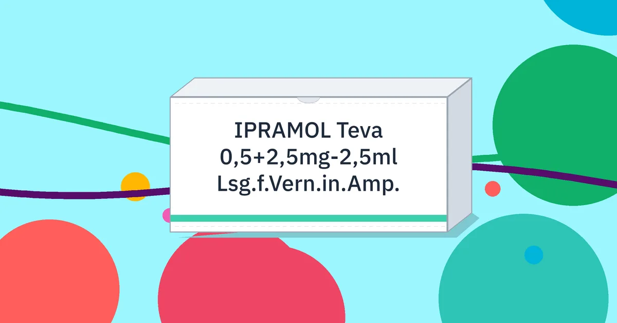Symbolbild: Packung mit der Aufschrift IPRAMOL Teva 0,5+2,5mg-2,5ml Lsg.f.Vern.in.Amp. (PZN 00652547) – Verfügbarkeit und Bezug in Apotheken in Frankfurt am Main