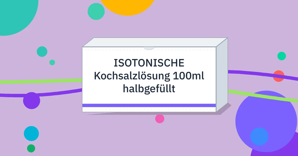 Symbolbild: Packung mit der Aufschrift ISOTONISCHE Kochsalzlösung 100ml halbgefüllt (PZN 09477502) – Verfügbarkeit und Bezug in Apotheken in Frankfurt am Main