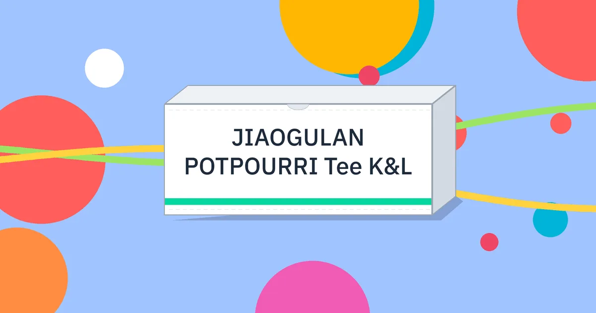 Symbolbild: Packung mit der Aufschrift JIAOGULAN POTPOURRI Tee K&L (PZN 16900378) – Verfügbarkeit und Bezug in Apotheken in Frankfurt am Main