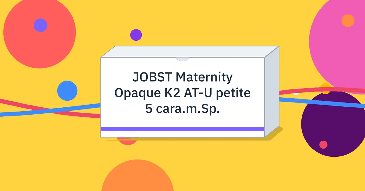 Symbolbild: Packung mit der Aufschrift JOBST Maternity Opaque K2 AT-U petite 5 cara.m.Sp. (PZN 15851896) – Verfügbarkeit und Bezug in Apotheken in Frankfurt am Main