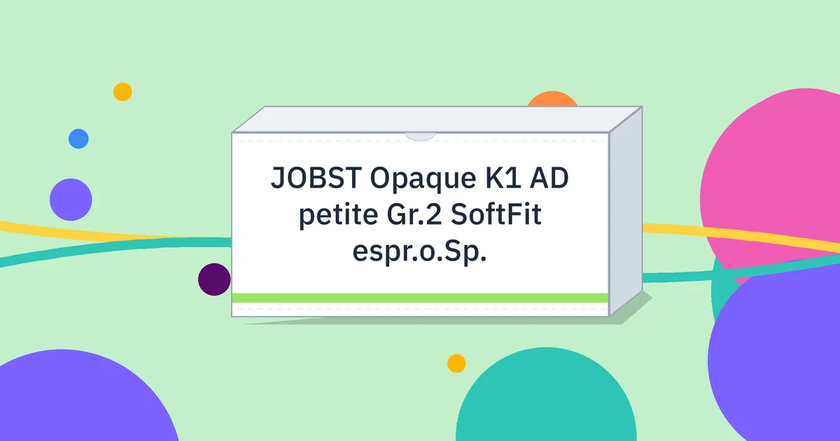Symbolbild: Packung mit der Aufschrift JOBST Opaque K1 AD petite Gr.2 SoftFit espr.o.Sp. (PZN 16264511) – Verfügbarkeit und Bezug in Apotheken in Frankfurt am Main