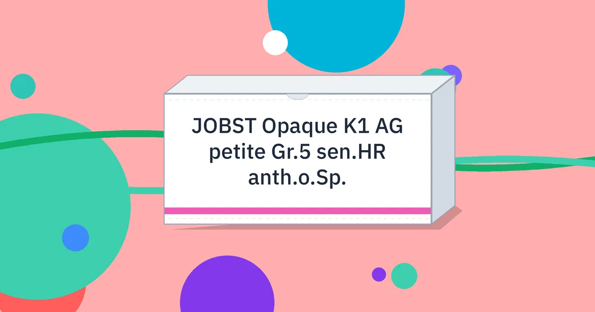 Symbolbild: Packung mit der Aufschrift JOBST Opaque K1 AG petite Gr.5 sen.HR anth.o.Sp. (PZN 16268414) – Verfügbarkeit und Bezug in Apotheken in Frankfurt am Main