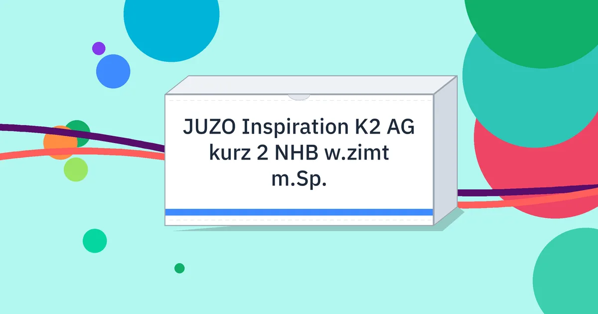 Symbolbild: Packung mit der Aufschrift JUZO Inspiration K2 AG kurz 2 NHB w.zimt m.Sp. (PZN 14948139) – Verfügbarkeit und Bezug in Apotheken in Frankfurt am Main