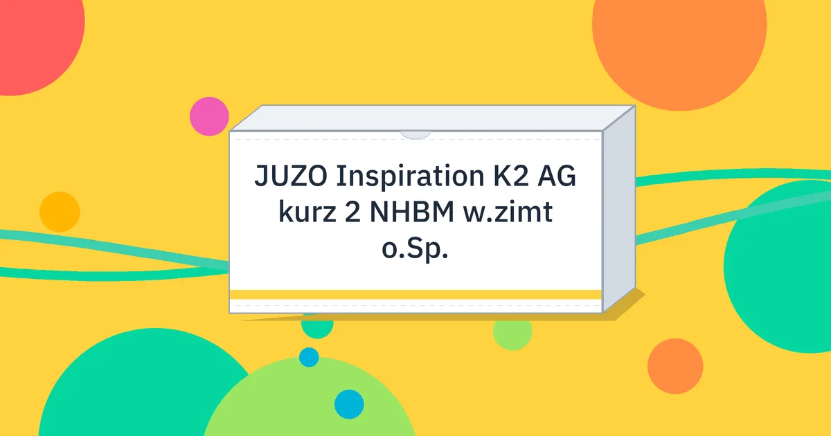 Symbolbild: Packung mit der Aufschrift JUZO Inspiration K2 AG kurz 2 NHBM w.zimt o.Sp. (PZN 14921330) – Verfügbarkeit und Bezug in Apotheken in Frankfurt am Main