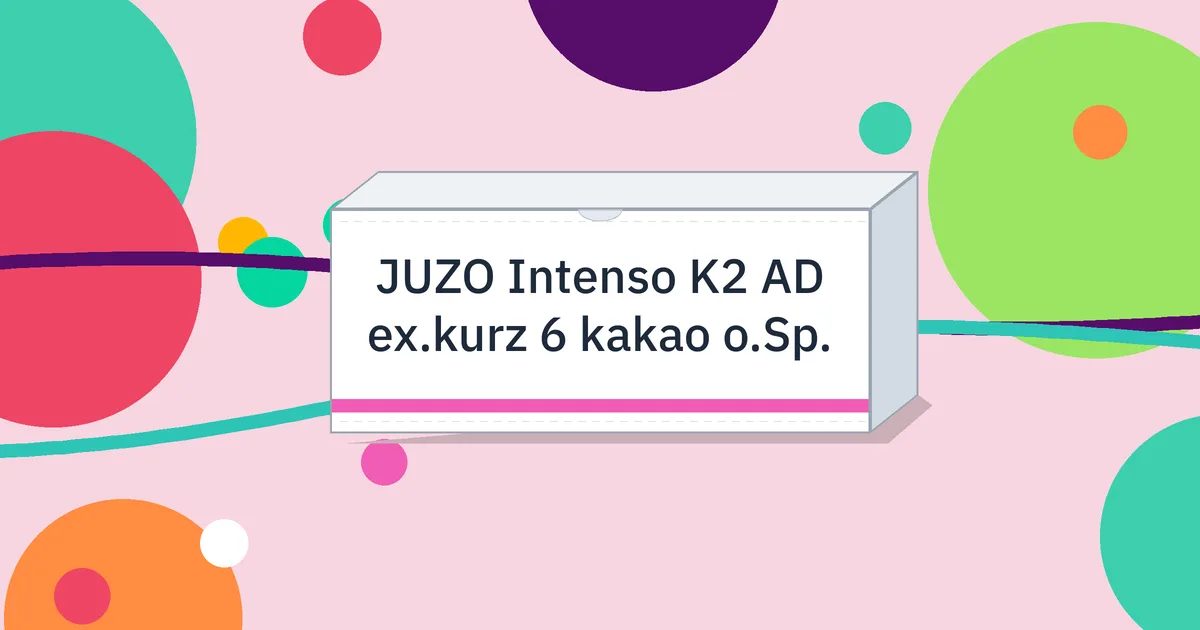 Symbolbild: Packung mit der Aufschrift JUZO Intenso K2 AD ex.kurz 6 kakao o.Sp. (PZN 18618901) – Verfügbarkeit und Bezug in Apotheken in Frankfurt am Main