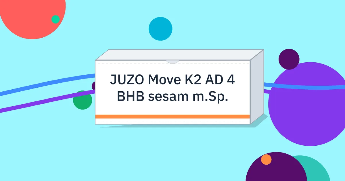 Symbolbild: Packung mit der Aufschrift JUZO Move K2 AD 4 BHB sesam m.Sp. (PZN 18507679) – Verfügbarkeit und Bezug in Apotheken in Frankfurt am Main