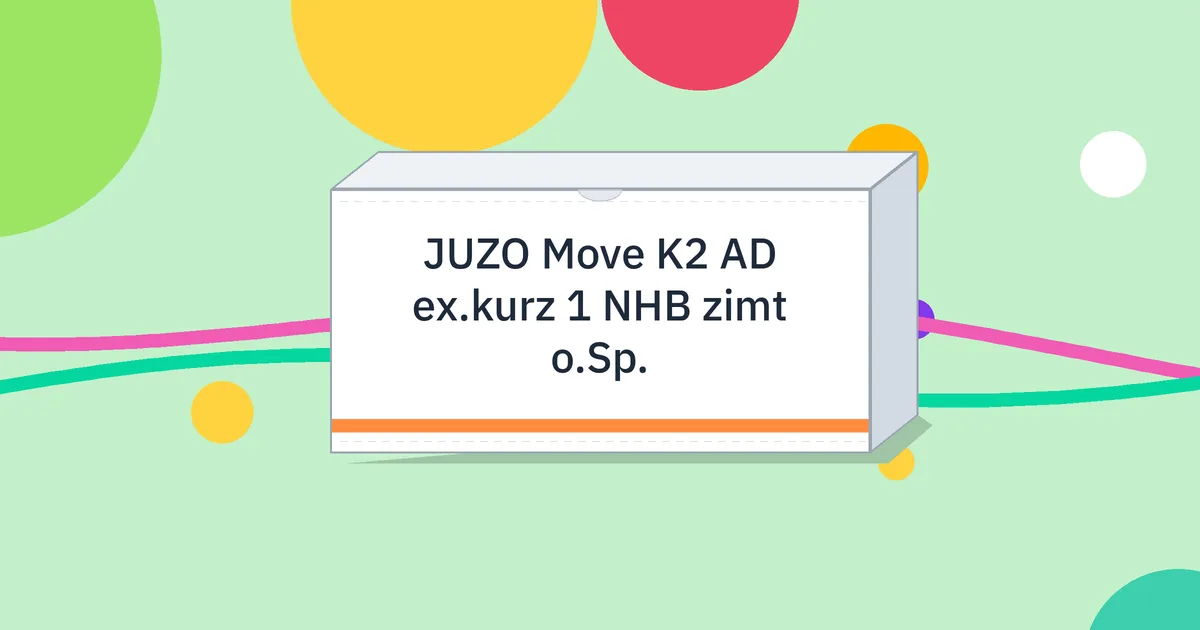 Symbolbild: Packung mit der Aufschrift JUZO Move K2 AD ex.kurz 1 NHB zimt o.Sp. (PZN 18510664) – Verfügbarkeit und Bezug in Apotheken in Frankfurt am Main