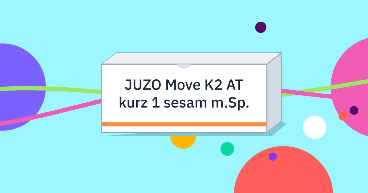 Symbolbild: Packung mit der Aufschrift JUZO Move K2 AT kurz 1 sesam m.Sp. (PZN 20673801) – Verfügbarkeit und Bezug in Apotheken in Frankfurt am Main