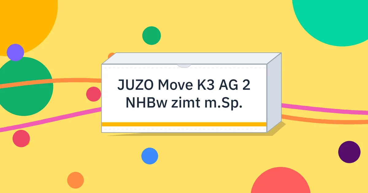 Symbolbild: Packung mit der Aufschrift JUZO Move K3 AG 2 NHBw zimt m.Sp. (PZN 18574546) – Verfügbarkeit und Bezug in Apotheken in Frankfurt am Main