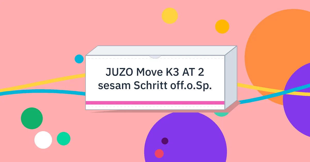 Symbolbild: Packung mit der Aufschrift JUZO Move K3 AT 2 sesam Schritt off.o.Sp. (PZN 20678974) – Verfügbarkeit und Bezug in Apotheken in Frankfurt am Main