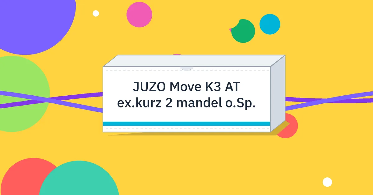 Symbolbild: Packung mit der Aufschrift JUZO Move K3 AT ex.kurz 2 mandel o.Sp. (PZN 20681663) – Verfügbarkeit und Bezug in Apotheken in Frankfurt am Main