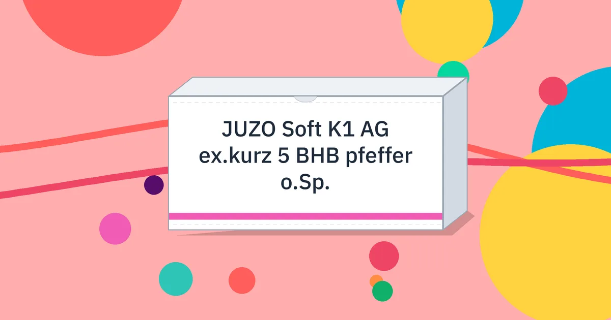 Symbolbild: Packung mit der Aufschrift JUZO Soft K1 AG ex.kurz 5 BHB pfeffer o.Sp. (PZN 14824006) – Verfügbarkeit und Bezug in Apotheken in Frankfurt am Main