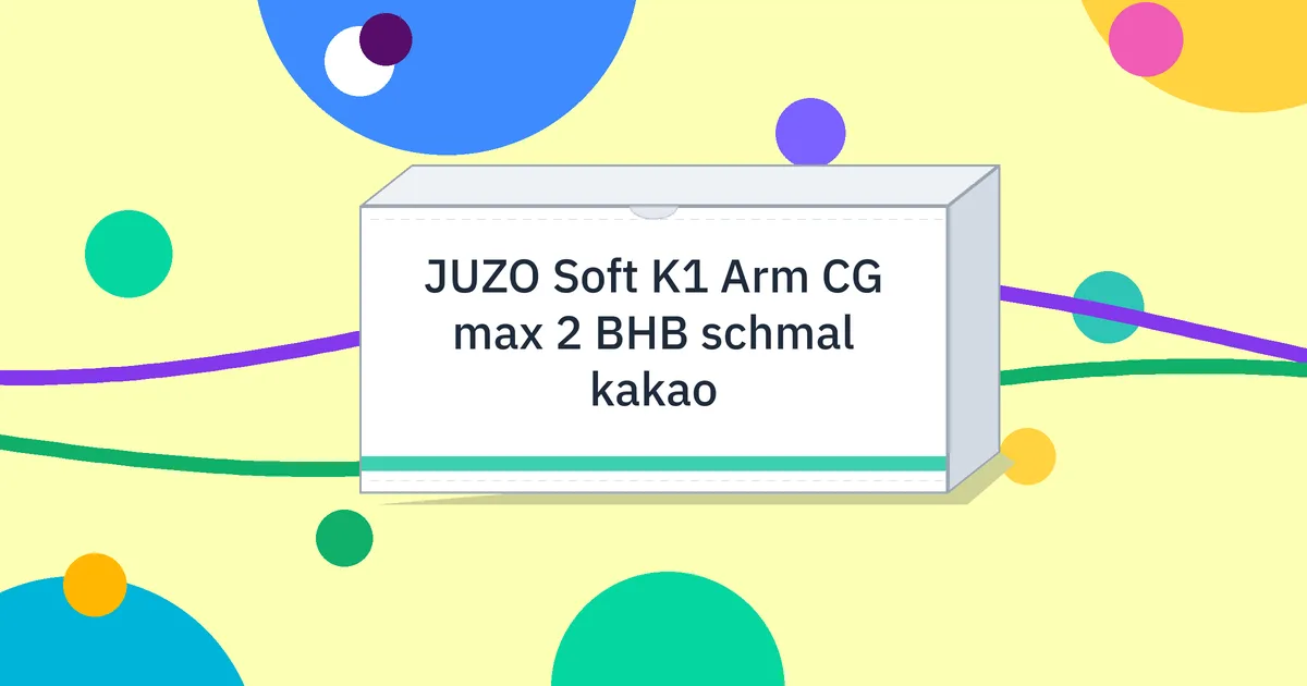 Symbolbild: Packung mit der Aufschrift JUZO Soft K1 Arm CG max 2 BHB schmal kakao (PZN 15509910) – Verfügbarkeit und Bezug in Apotheken in Frankfurt am Main
