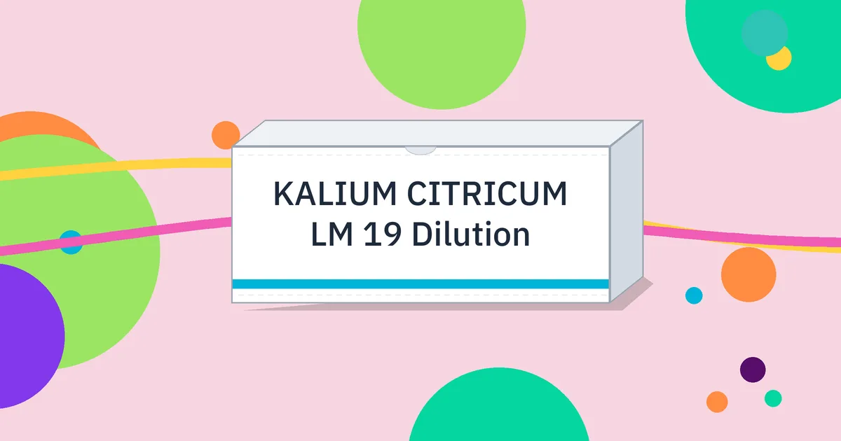 Symbolbild: Packung mit der Aufschrift KALIUM CITRICUM LM 19 Dilution (PZN 12920214) – Verfügbarkeit und Bezug in Apotheken in Frankfurt am Main