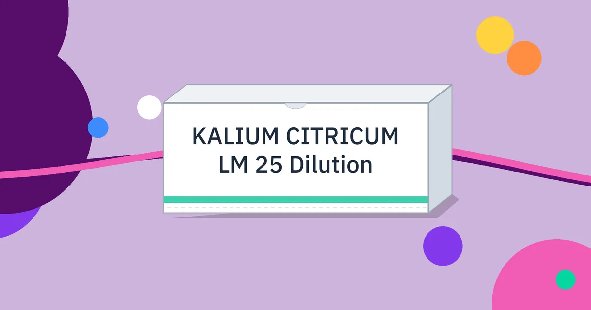 Symbolbild: Packung mit der Aufschrift KALIUM CITRICUM LM 25 Dilution (PZN 12920295) – Verfügbarkeit und Bezug in Apotheken in Frankfurt am Main