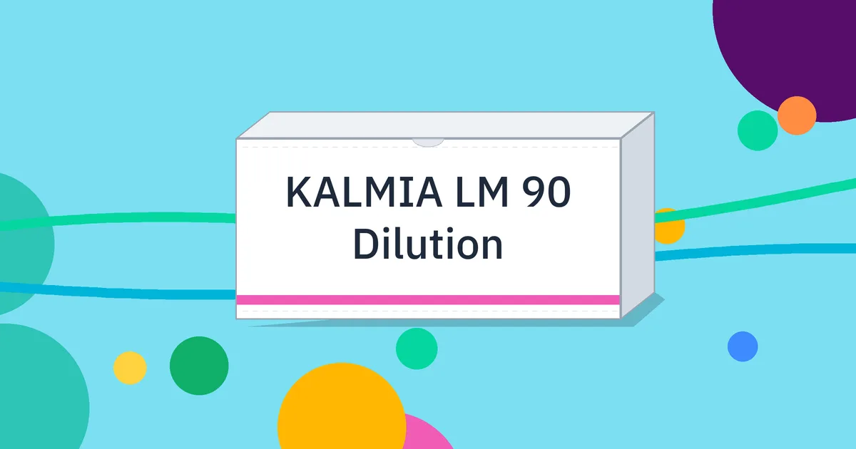 Symbolbild: Packung mit der Aufschrift KALMIA LM 90 Dilution (PZN 12927854) – Verfügbarkeit und Bezug in Apotheken in Frankfurt am Main