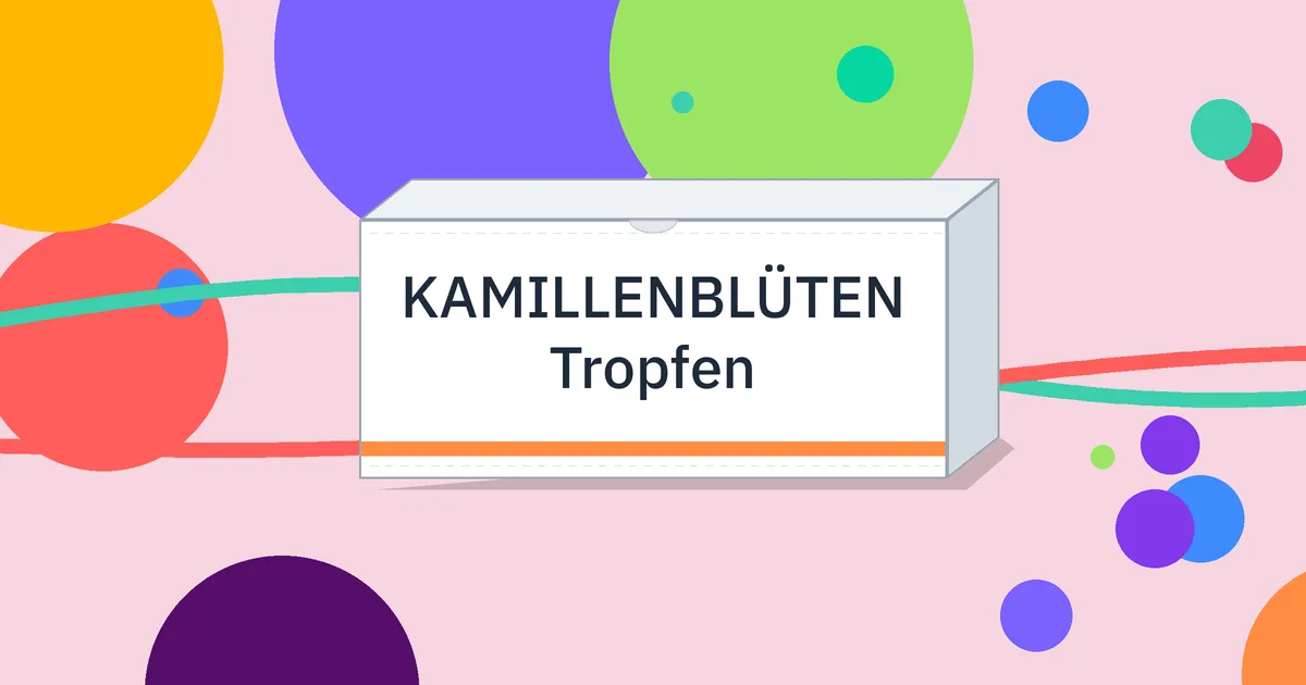 Symbolbild: Packung mit der Aufschrift KAMILLENBLÜTEN Tropfen (PZN 18396091) – Verfügbarkeit und Bezug in Apotheken in Frankfurt am Main