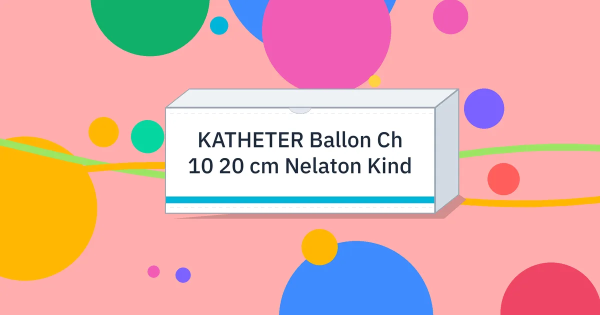 Symbolbild: Packung mit der Aufschrift KATHETER Ballon Ch 10 20 cm Nelaton Kind (PZN 01965923) – Verfügbarkeit und Bezug in Apotheken in Frankfurt am Main