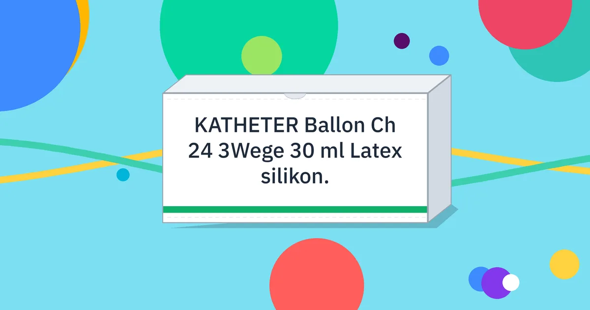 Symbolbild: Packung mit der Aufschrift KATHETER Ballon Ch 24 3Wege 30 ml Latex silikon. (PZN 14241500) – Verfügbarkeit und Bezug in Apotheken in Frankfurt am Main