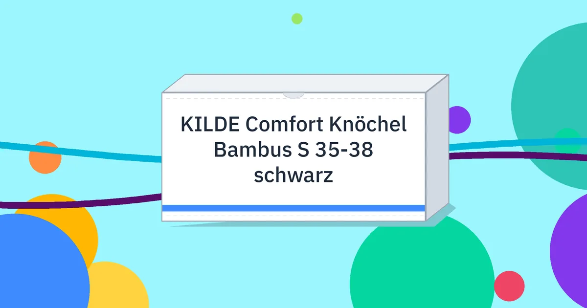 Symbolbild: Packung mit der Aufschrift KILDE Comfort Knöchel Bambus S 35-38 schwarz (PZN 20798342) – Verfügbarkeit und Bezug in Apotheken in Frankfurt am Main